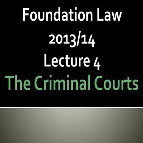 Lecture 4 the criminal courts | PPT
