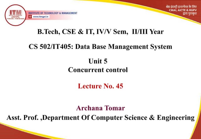 Lecture 45 Concurrent Problems Pptx
