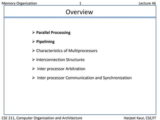Parallel processing and pipelining | PPT