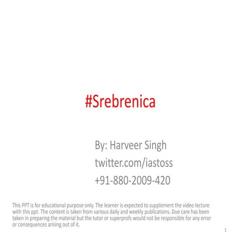 Lecture # 47 ir srebrenica killings in bosnia | PPTX