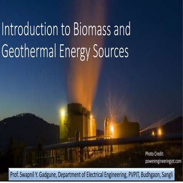 Lecture 4 Biomass And Geothermal Energy Ppt