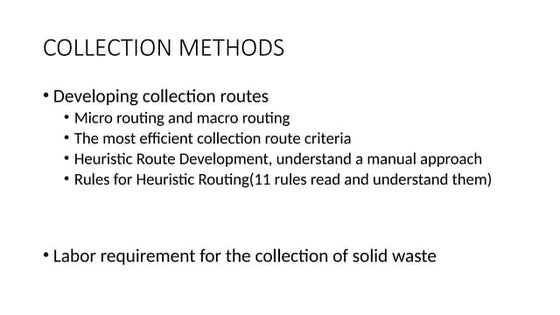 Collection and transport of Solid Waste (Part II)-SWM.pptx | Business ...