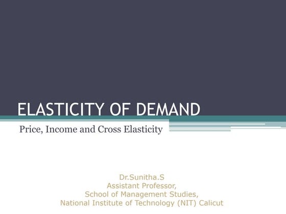Price elasticity of demand | PPT