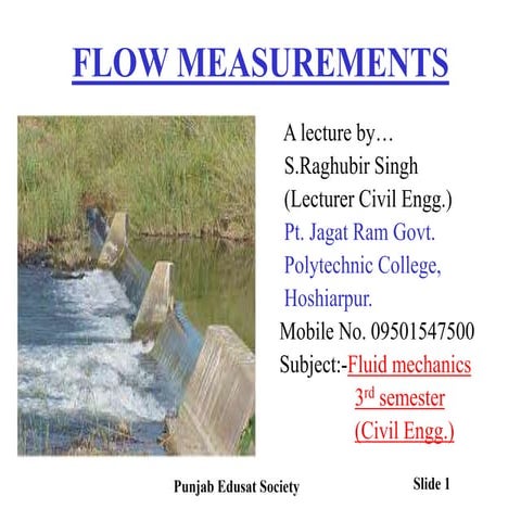 Lecture 4 flow_measurements | PPT