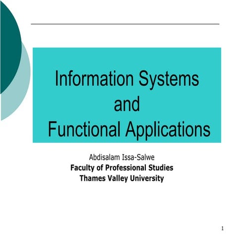 Lecture4information Systemsandfunctional Applications Ppt 