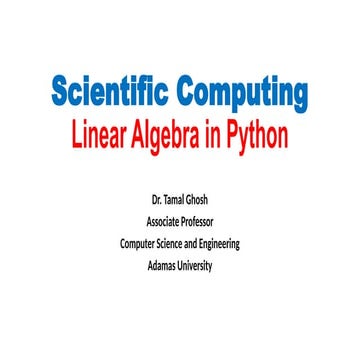 Linear Algebra in python programming.... | PPT