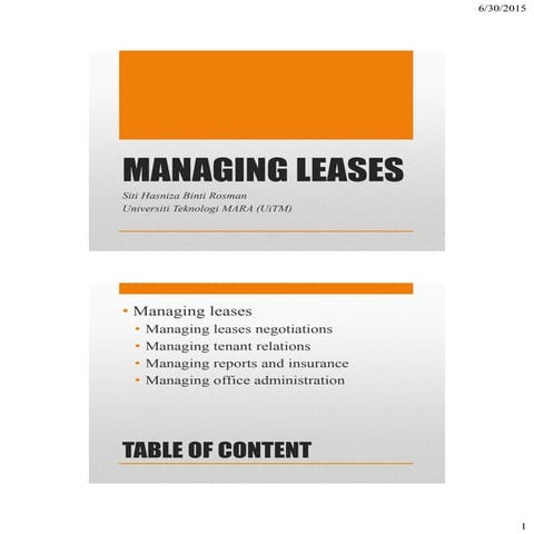 Lecture 4 (managing leases) | PDF