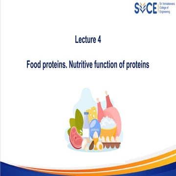 Protein in foods and their functional properties | PPTX