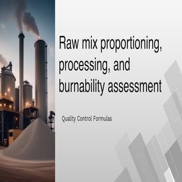 Comprehensive Guide to Raw Mix Proportioning and Burnability Assessment ...