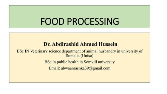 Food processing | PPT | Agriculture | Industries