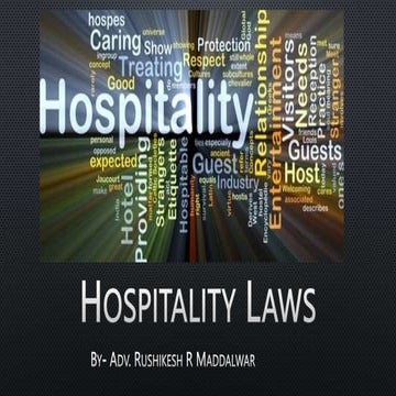 HOSPITALITY LAW LECTURE 4 | PPT