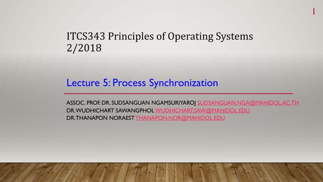 Lecture 5 Process Synchronization Pdf Operating Systems Computer 4885
