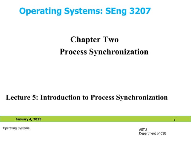 Lecture 5 Process Synchronization 1 Pptx