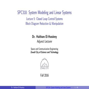 block diagram reduction of control system | PDF