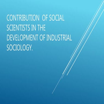 Lecture 5 contribution of social scientists in the development of | PPT