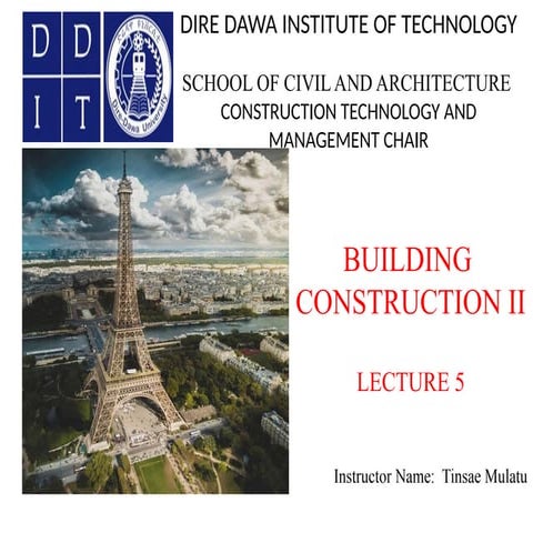 Lecture 5 Vertical Circulation subject of building construction | PPTX