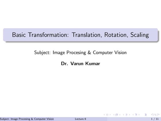 Lecture 16 KL Transform in Image Processing | PDF | 3-D Graphics | Computer Software and ...