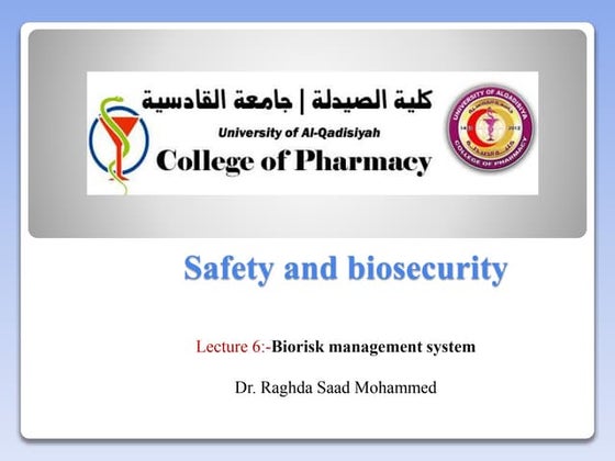 Lecture 1 introduction of biosafety & biosecurity | PPTX | Infectious ...