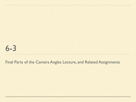 Camera Shots and Angles Task | DOCX