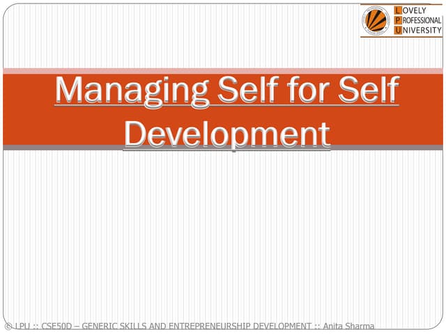 Managing self | PPT