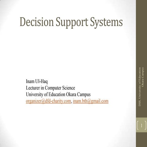 Introduction To Decision Support System 