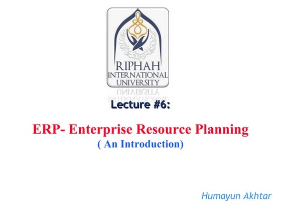 Enterprise Resource Planning(ERP) | PPT | Computing | Technology & Computing