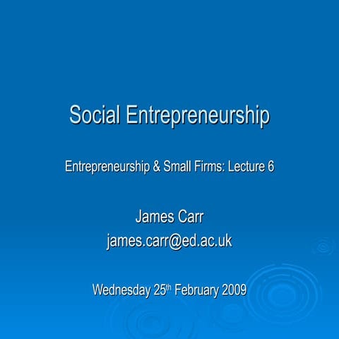 Lecture 6 Social Entrepreneurship | PPT