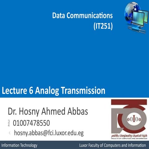 Lecture 6 Analog Transmission Explained | PPTX