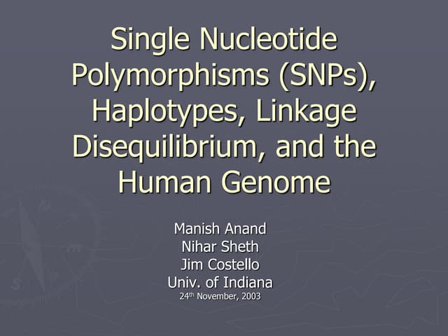 Single nucleotide polymorphism, (SNP) | PPT