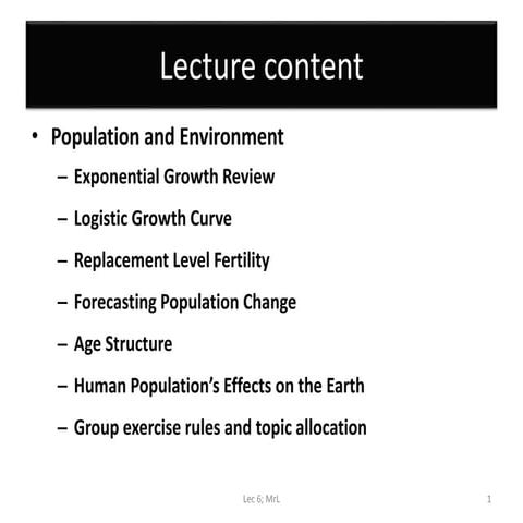 ENV 107 - Lecture 6 | PPTX