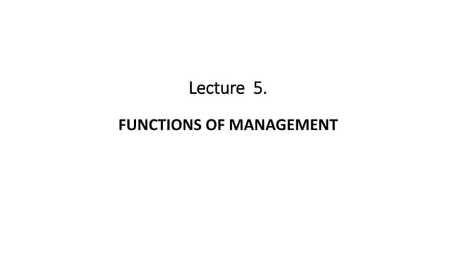 Functions of management - Planning | PPTX