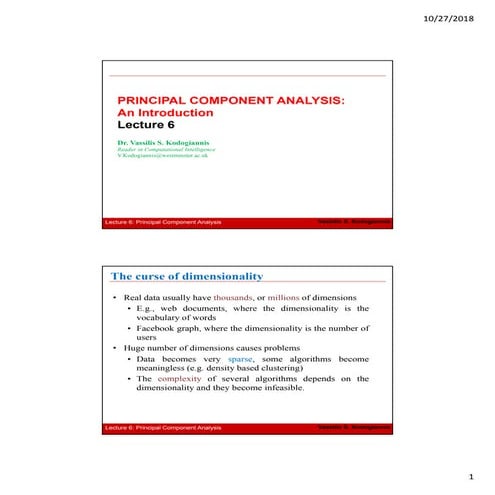 Principal component analysis for dimesion reductions for finer data analysis | PDF