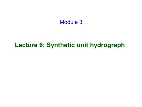 Unit hydrograph | PPTX | Weather | Science