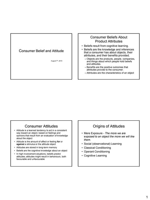 Consumer Behaviour-Attitude | PPT