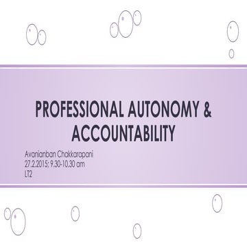 Lecture 7 Professional Autonomy & Accountability | PPTX