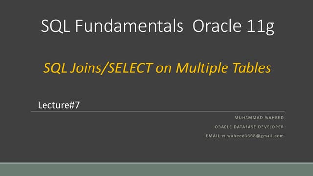 Sql Joins Oracle Sql Fundamentals Ppt 3336