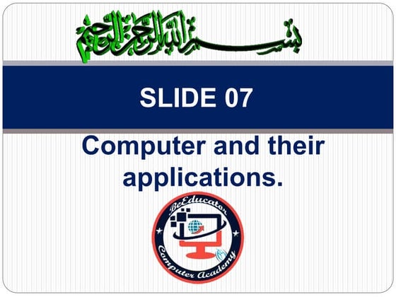 APPLICATIONS OF COMPUTER | PPTX | Computer Animation | Computer Software and Applications