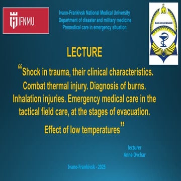 L7. Shock. Trauma _ emergency care in Premedical care | PPTX