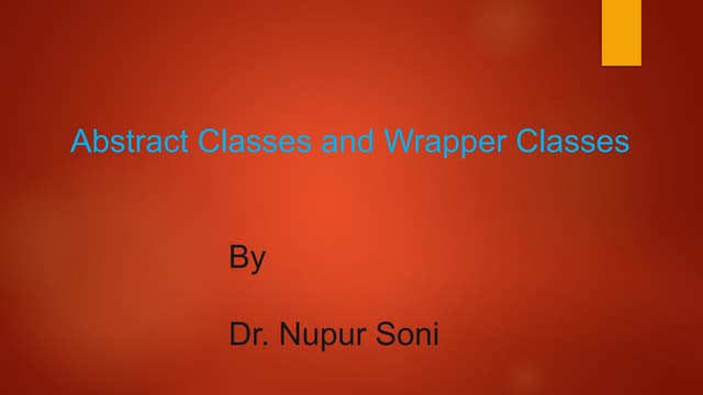 Abstract class in java | PPT