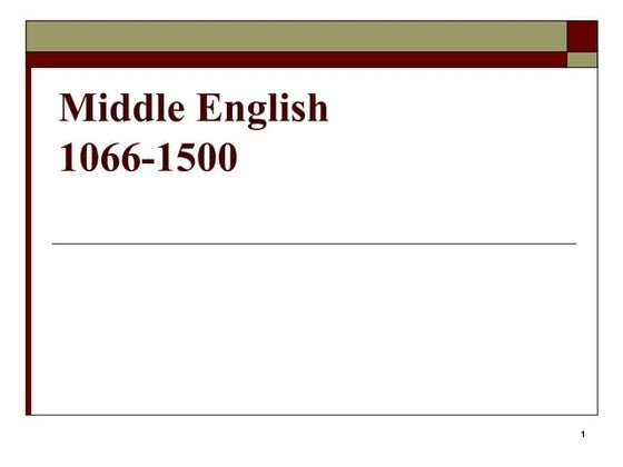 Middle English | PPTX | Women\'s Clothing | Women\'s Fashion