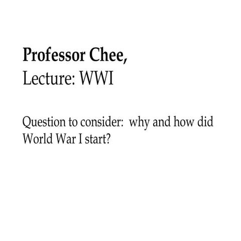 Lecture 7A - World War I | PPT