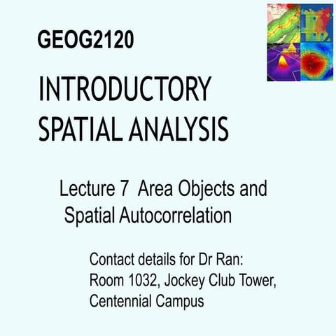Lecture 7 Area Objects And Spatial Autocorrelationpptx 0572