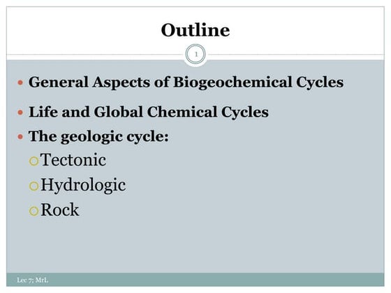 Geochemical cycle and mobility of elements | PPTX