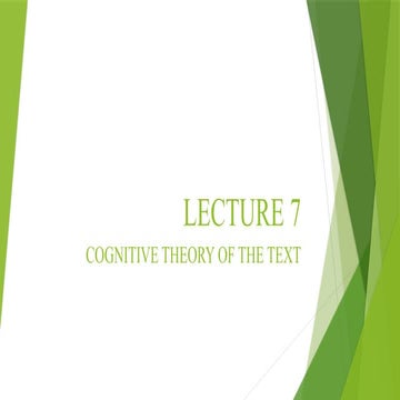Cognitive Theory of Text: Principles, Foregrounding, and Information ...