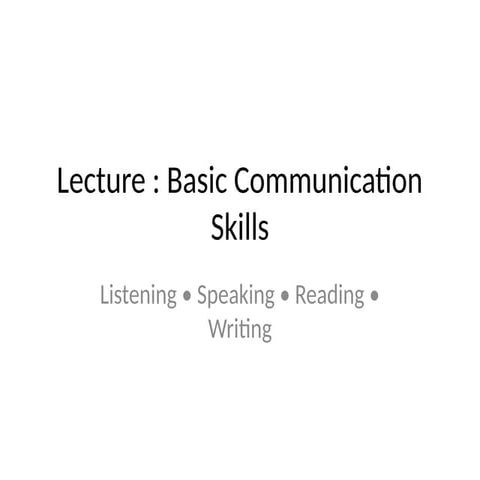 Communication skills: LSRW | PPTX