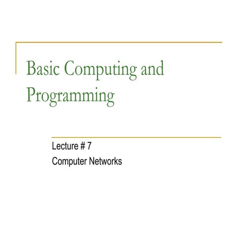 Lecture7 For Computer Networks Part1ppt 3612