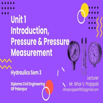 4. Pressure Measurement | Hydraulics | Fluid Mechanics | Civil ...
