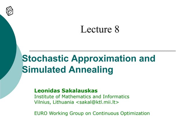 Stochastic Approximation And Simulated Annealing Ppt