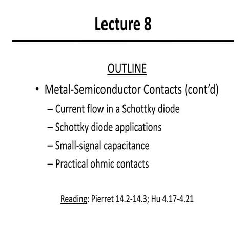 Metal semiconductor contacts | PPTX