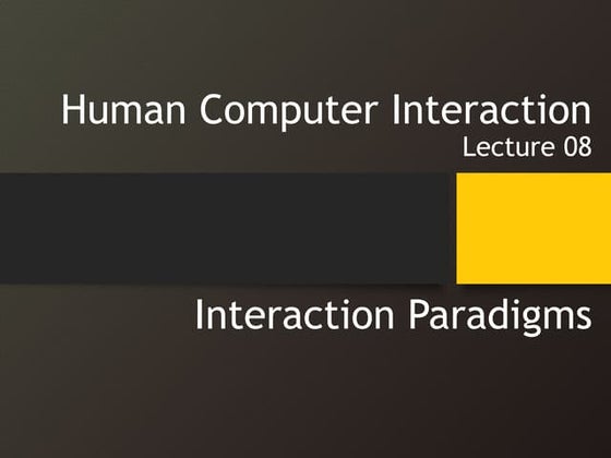 Human computer Interaction- chapter 04 - | PPT